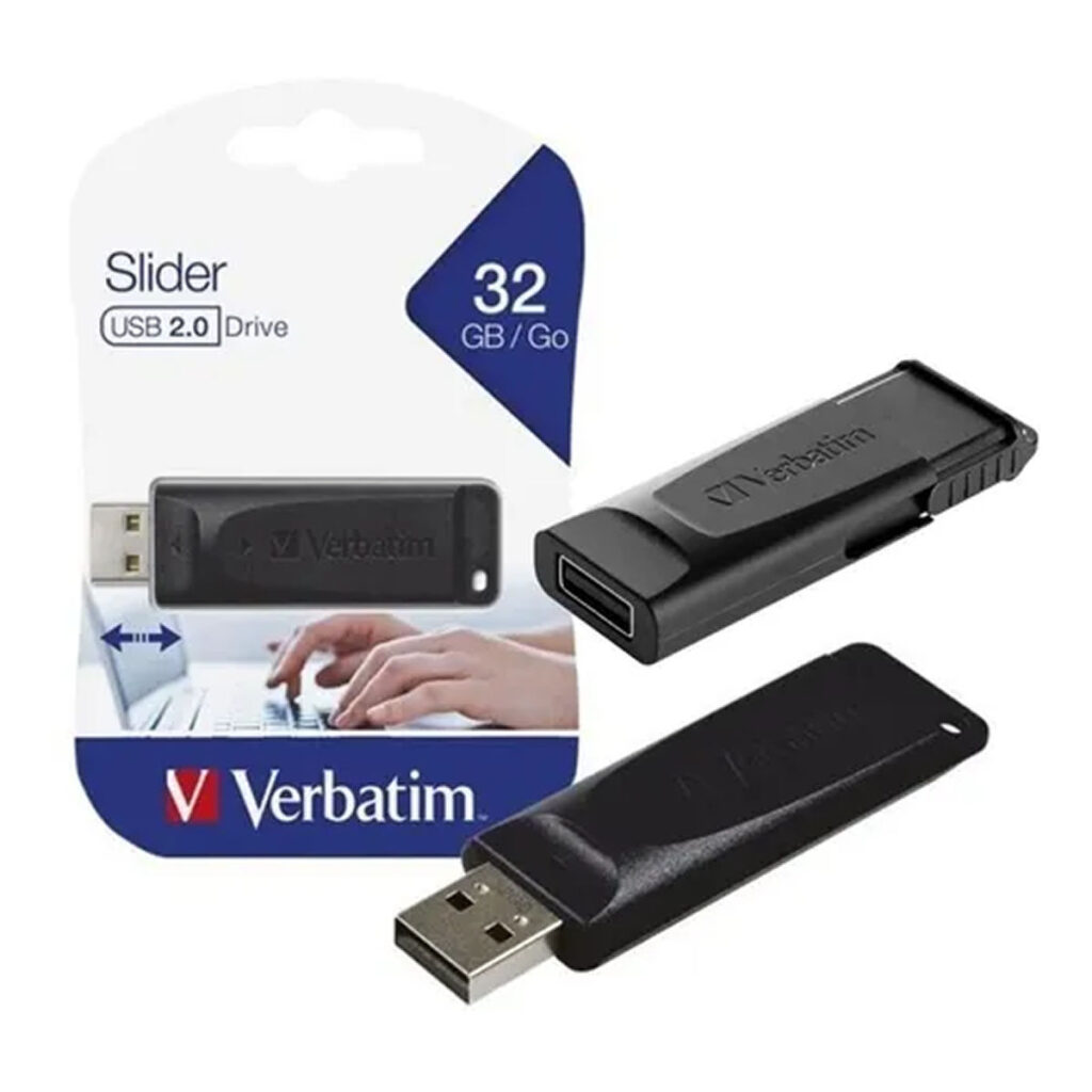 Pendrive VERBATIM 32GB Slider USB 2.0 - UnitGames