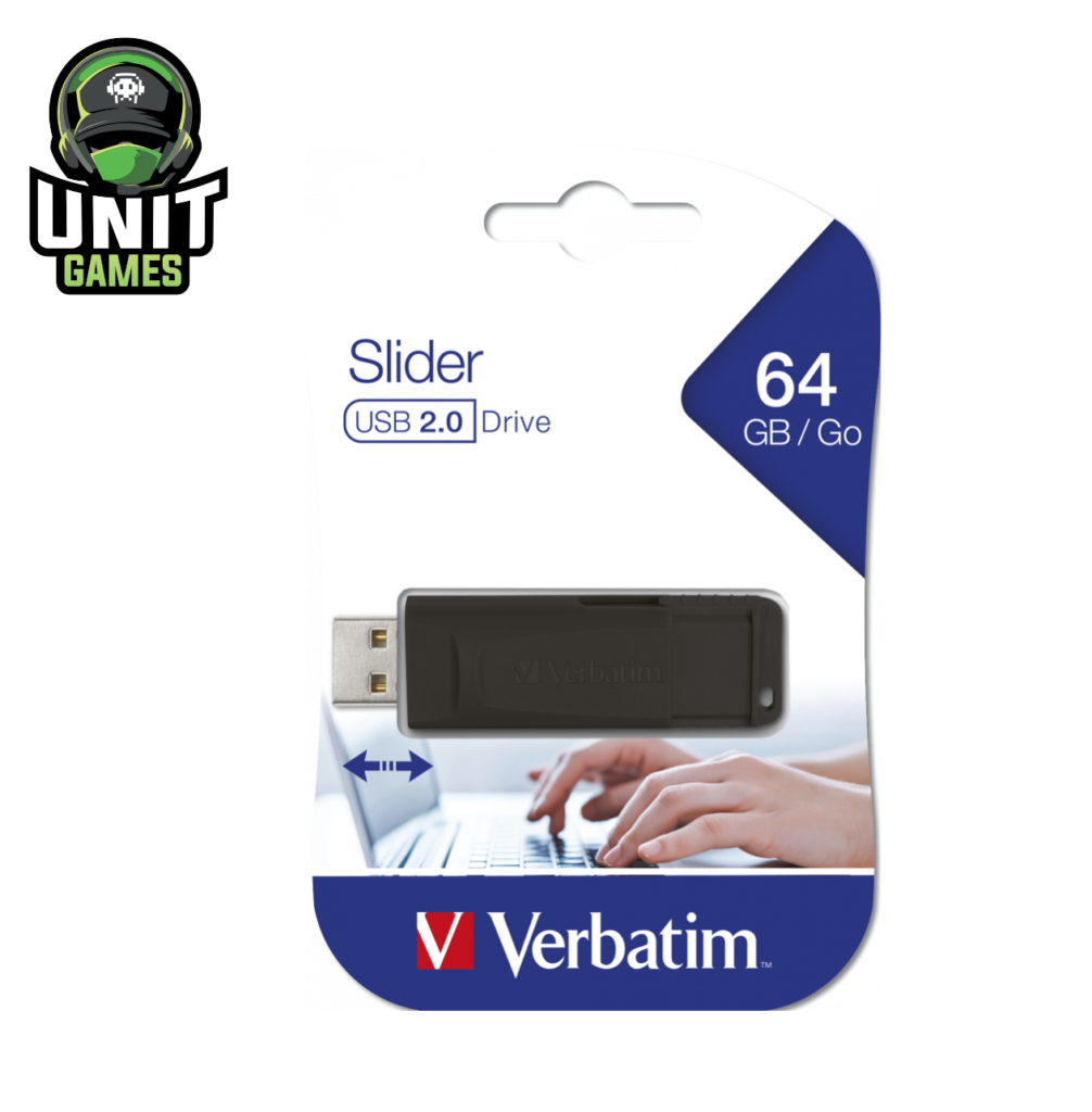 Pendrive VERBATIM 64GB Slider USB 2.0 - UnitGames